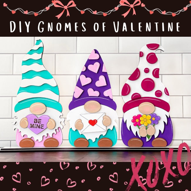DIY Wood Valentine Gnomies Trio: – Clayopatra Arts