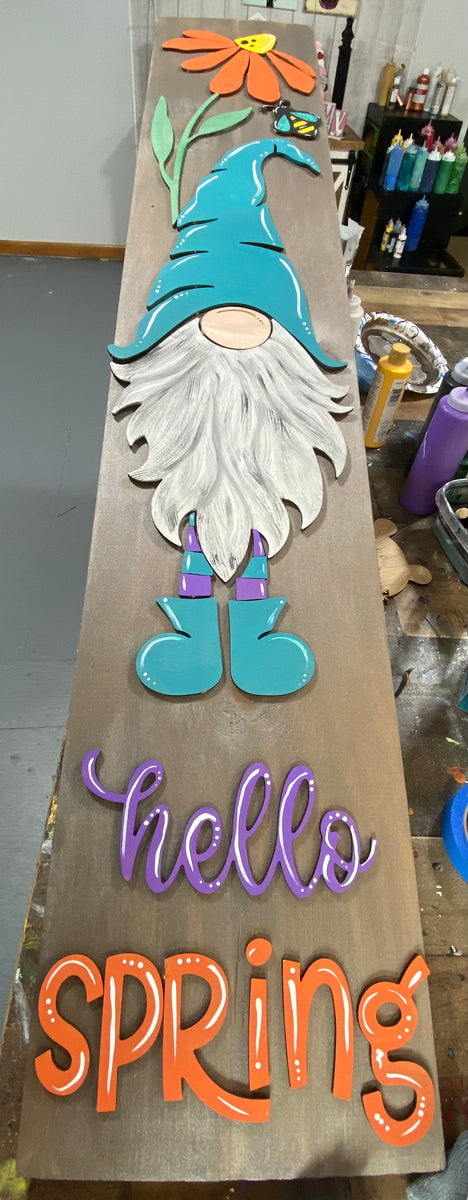 DIY Hello Spring Gnome Porch Leaner Kit ***3D Kit only*** – Clayopatra Arts