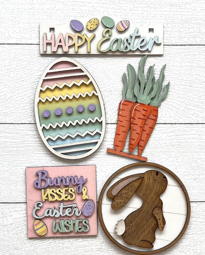 Happy Easter DIY Wood Shelf Sitter Set For Wagon or Bench – Clayopatra Arts