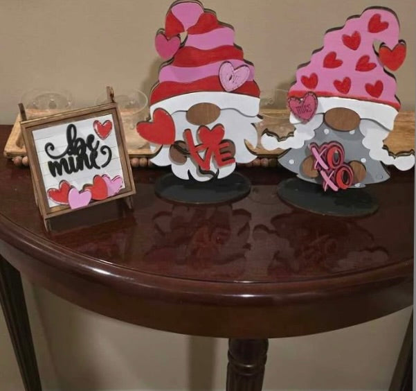 3 D Valentine Love Couple Gnomies Wood DIY Craft with Sign – Clayopatra ...