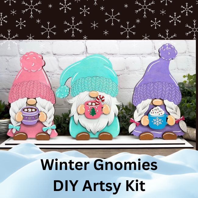 DIY Wood Winter Gnomies Trio: Hot Cocoa – Clayopatra Arts