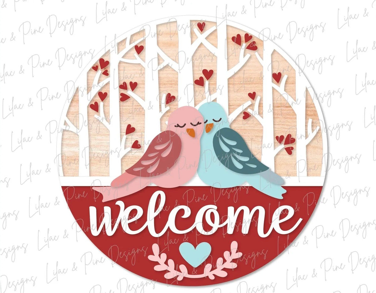 12"or 18” wood 3D love Birds Valentine Hanger: DIY bare blank ...