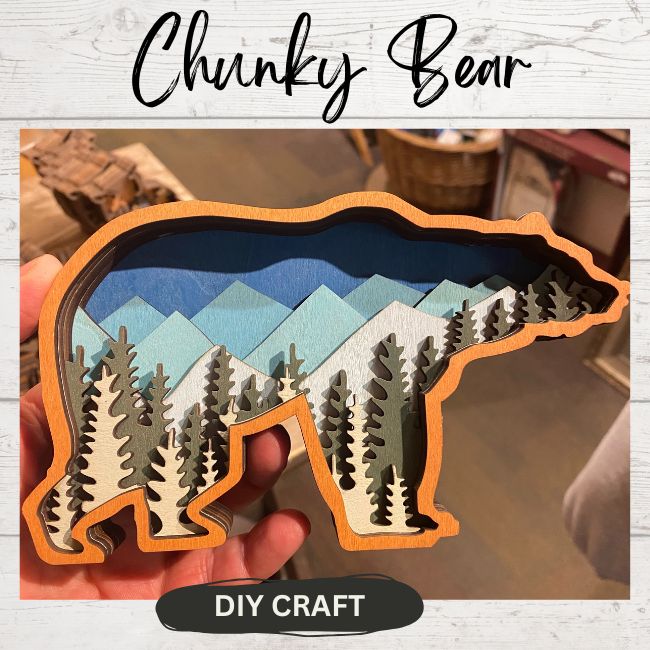 3D Wood Chunky Bear Craft Kit – Clayopatra Arts
