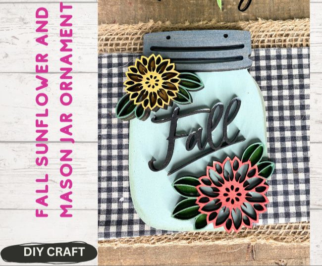 Fall Sunflower and a Mason Jar Wood Fall Ornament DIY Craft ...