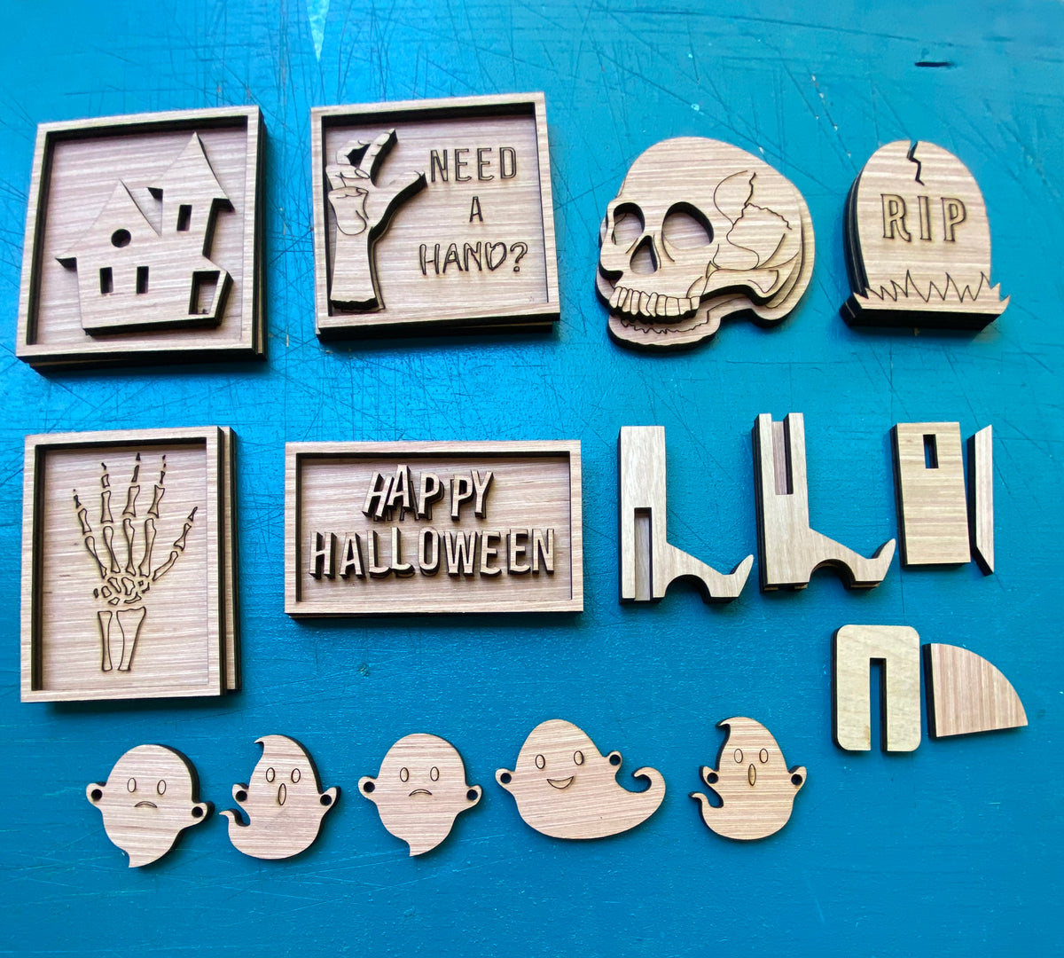 DIY Halloween RIP Wood Tiered Tray Kit Shelf Sitter Set – Clayopatra Arts