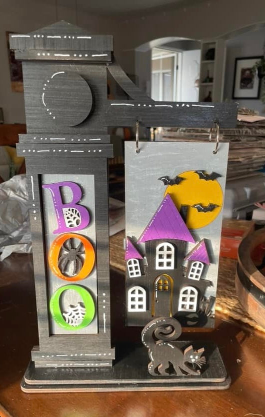 Boo Halloween 3D DIY Wood Insert Kit for the Arm Stand: Insert Only ...