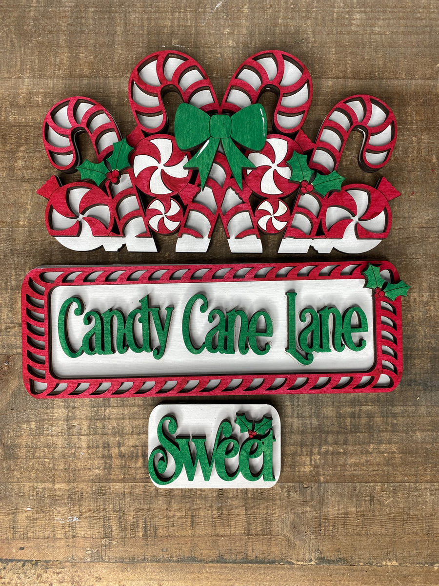 DIY Candy Cane Lane Insert for the Double Sided Truck or Bread Board ...