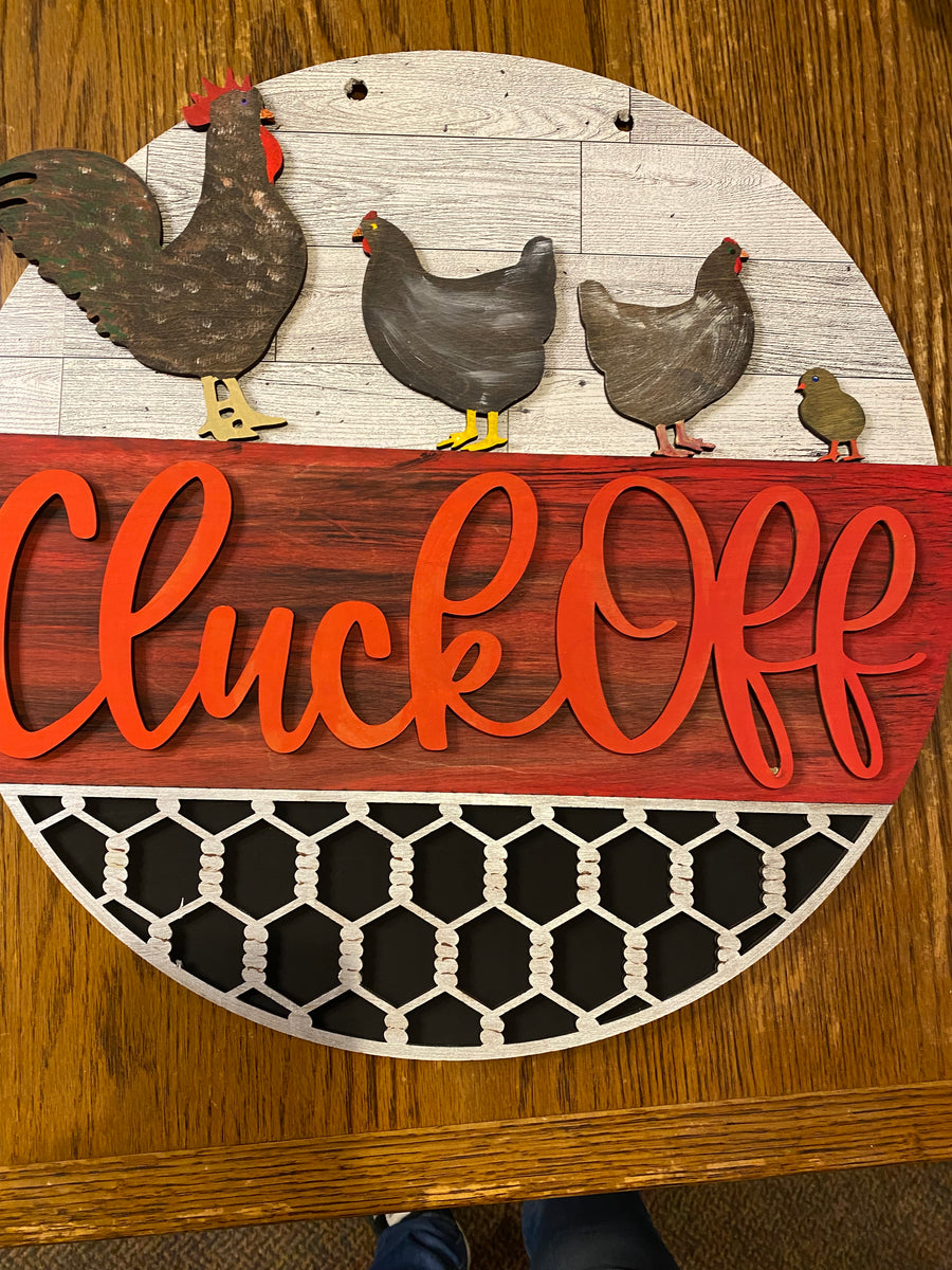 Cluck Off DIY Wood: Door Hanger Blank: 12" or 18" – Clayopatra Arts