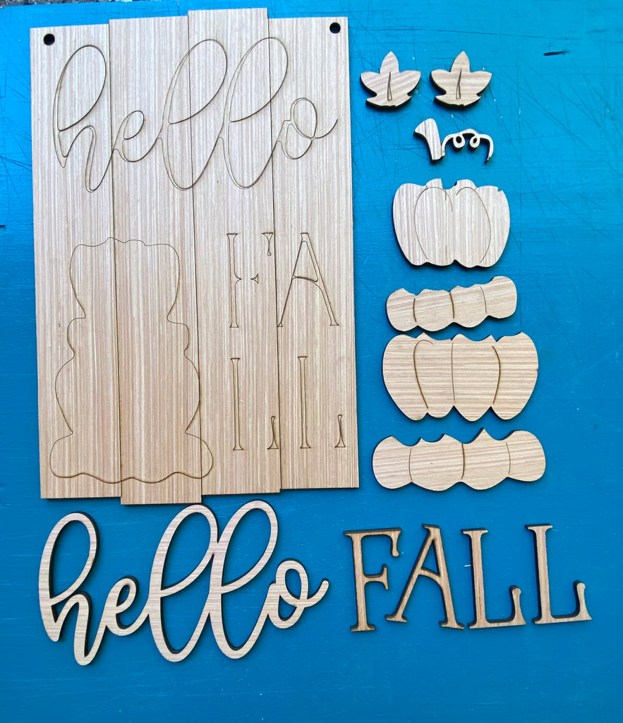 Hello Fall Rectangle Wood DIY Door Blank Sign: – Clayopatra Arts