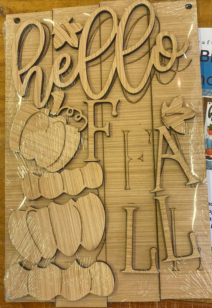 Hello Fall Rectangle Wood DIY Door Blank Sign: – Clayopatra Arts