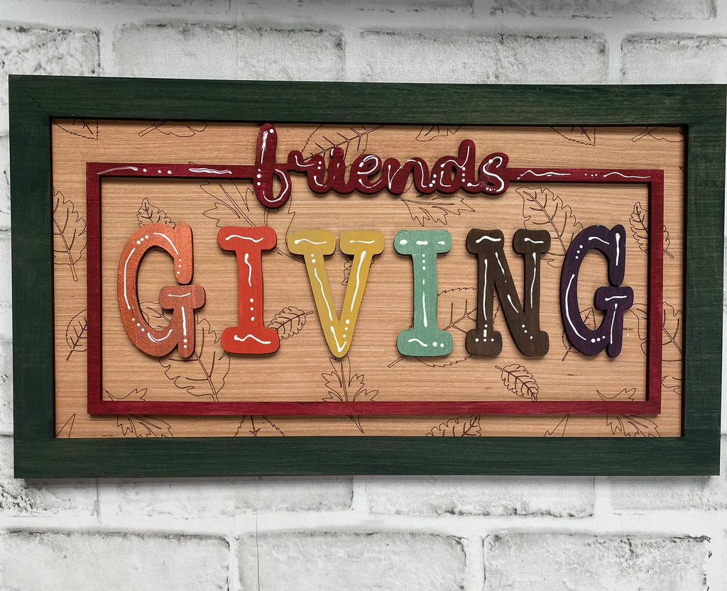 "Friend Giving" DIY Wood Shelf Leaner Sign – Clayopatra Arts Online