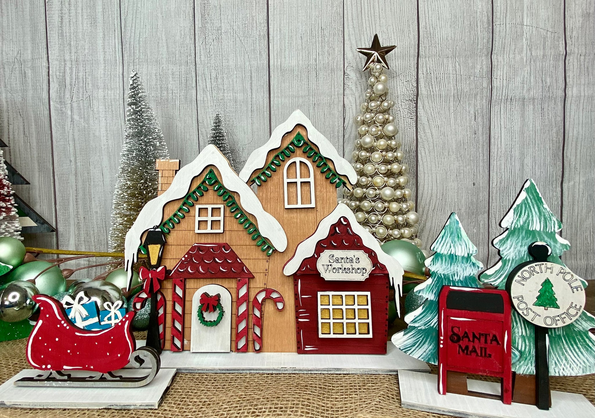 3D Santa's Workshop DIY Wood Shelf Sitters: – Clayopatra Arts