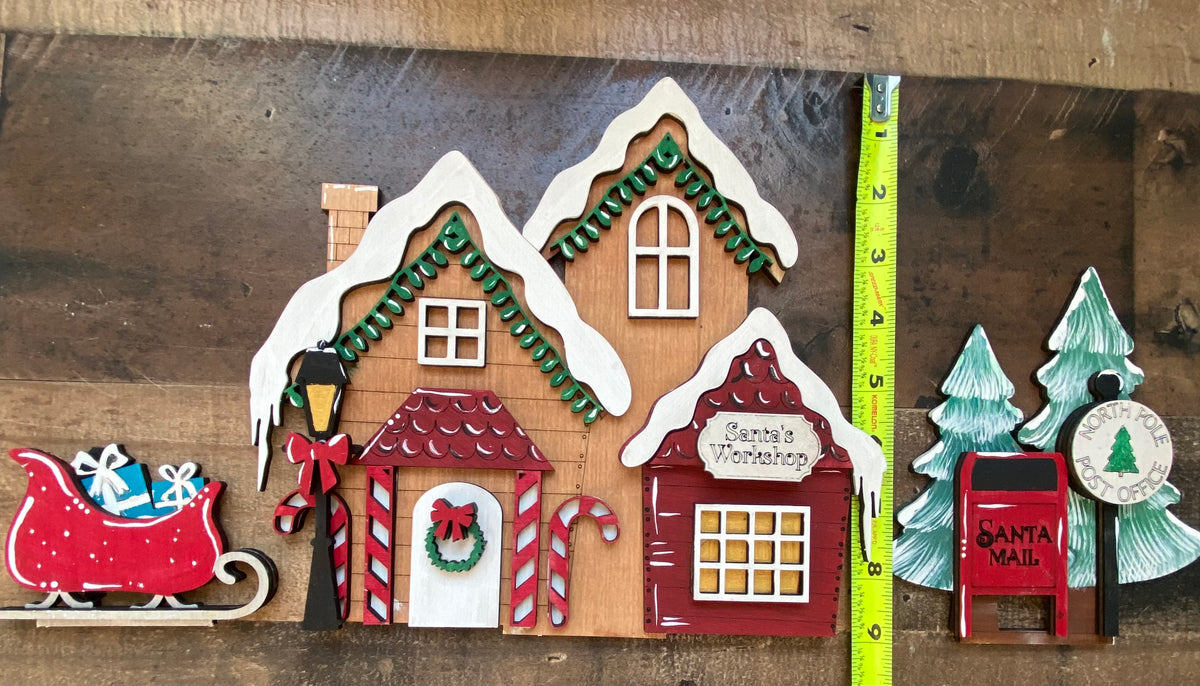 3D Santa's Workshop DIY Wood Shelf Sitters: – Clayopatra Arts