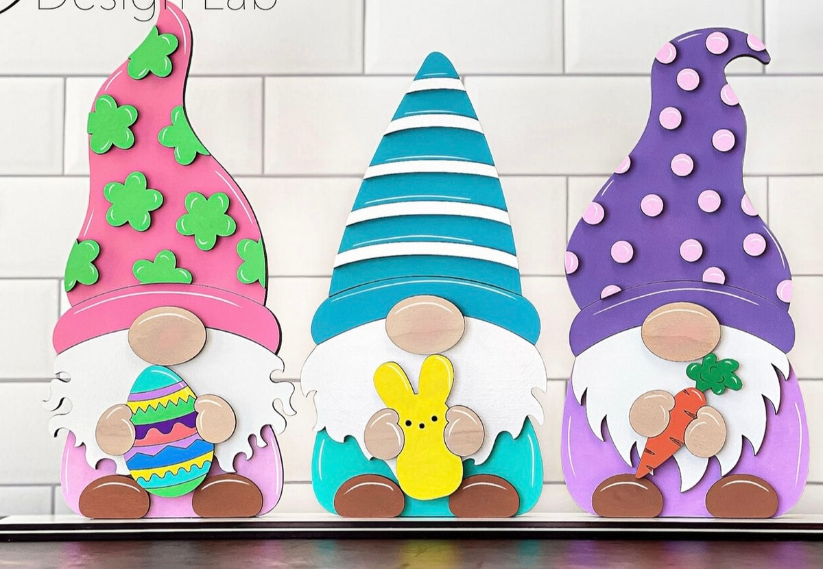 DIY Wood Easter Gnomies Trio – Clayopatra Arts