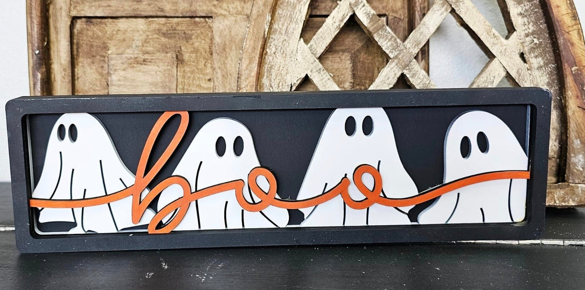 Boo 18" x 5.25" DIY Wood Shelf Leaner Sign – Clayopatra Arts