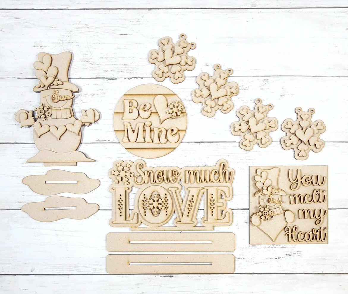 Snowman Love Tier Tray Craft Kit – Clayopatra Arts
