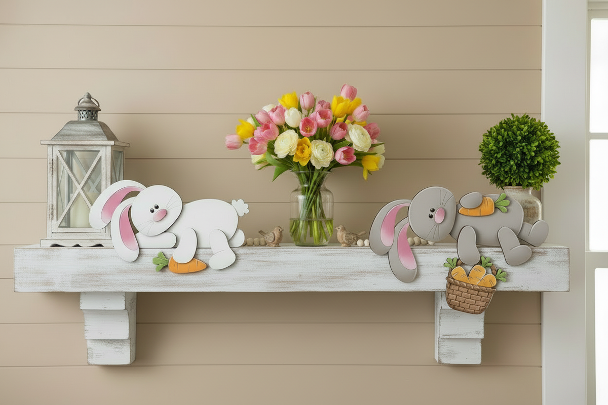 2 Piece Floppy Bunny Shelf Sitter Craft Kit – Clayopatra Arts
