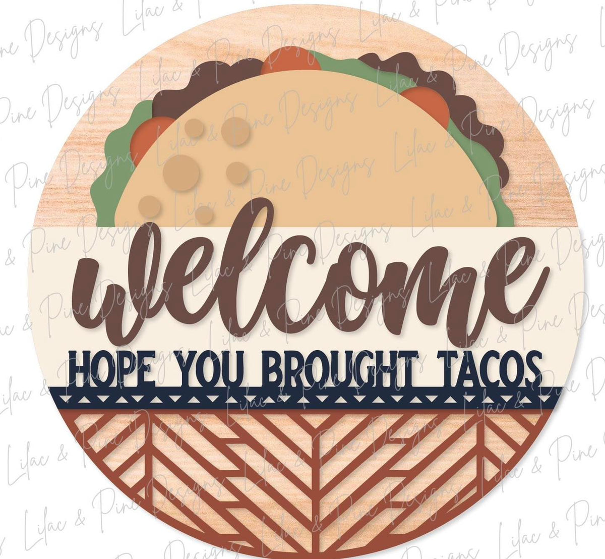Welcome TACOS DIY Wood: Door Hanger Blank: 12" or 18" – Clayopatra Arts