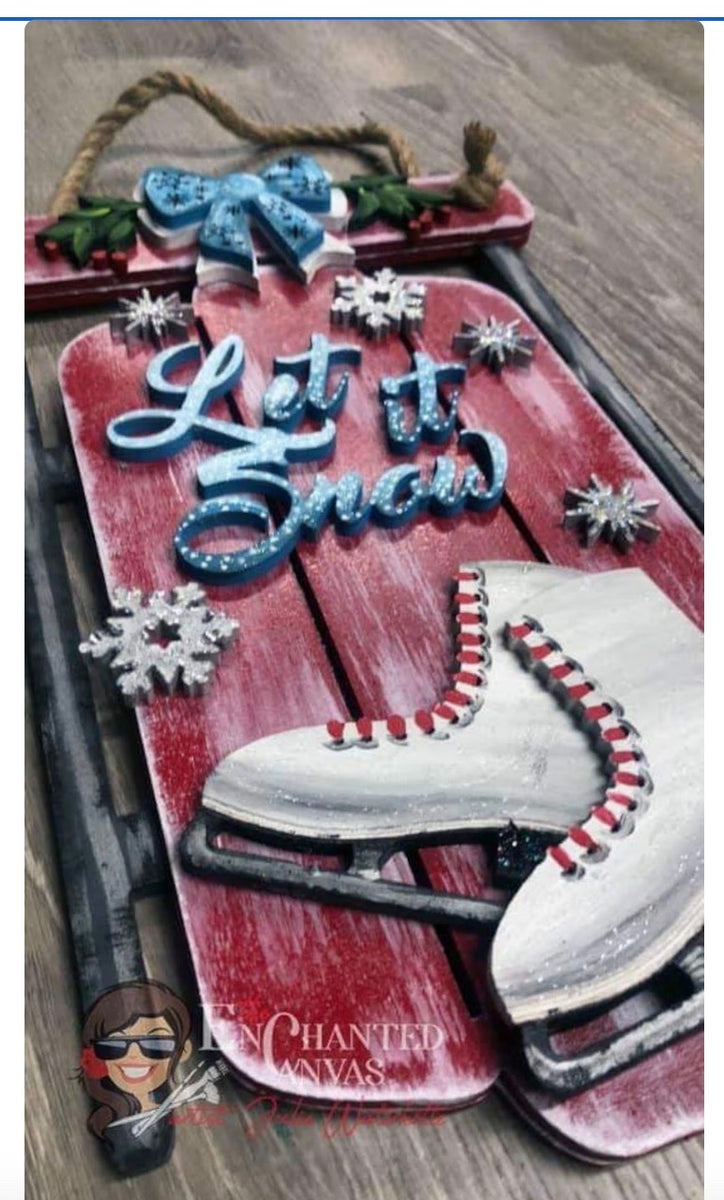 Multi Layer Wood Sled with Skates – Clayopatra Arts