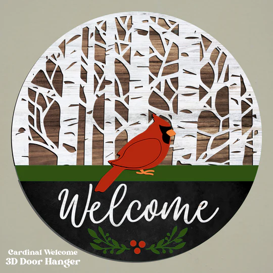 Wood Cardinal Door Hanger - 3D Door Hanger Blank – Clayopatra Arts